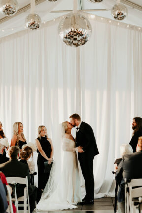 Haley + Andrew’s Modern Black & White Wedding - The Bridge Building ...